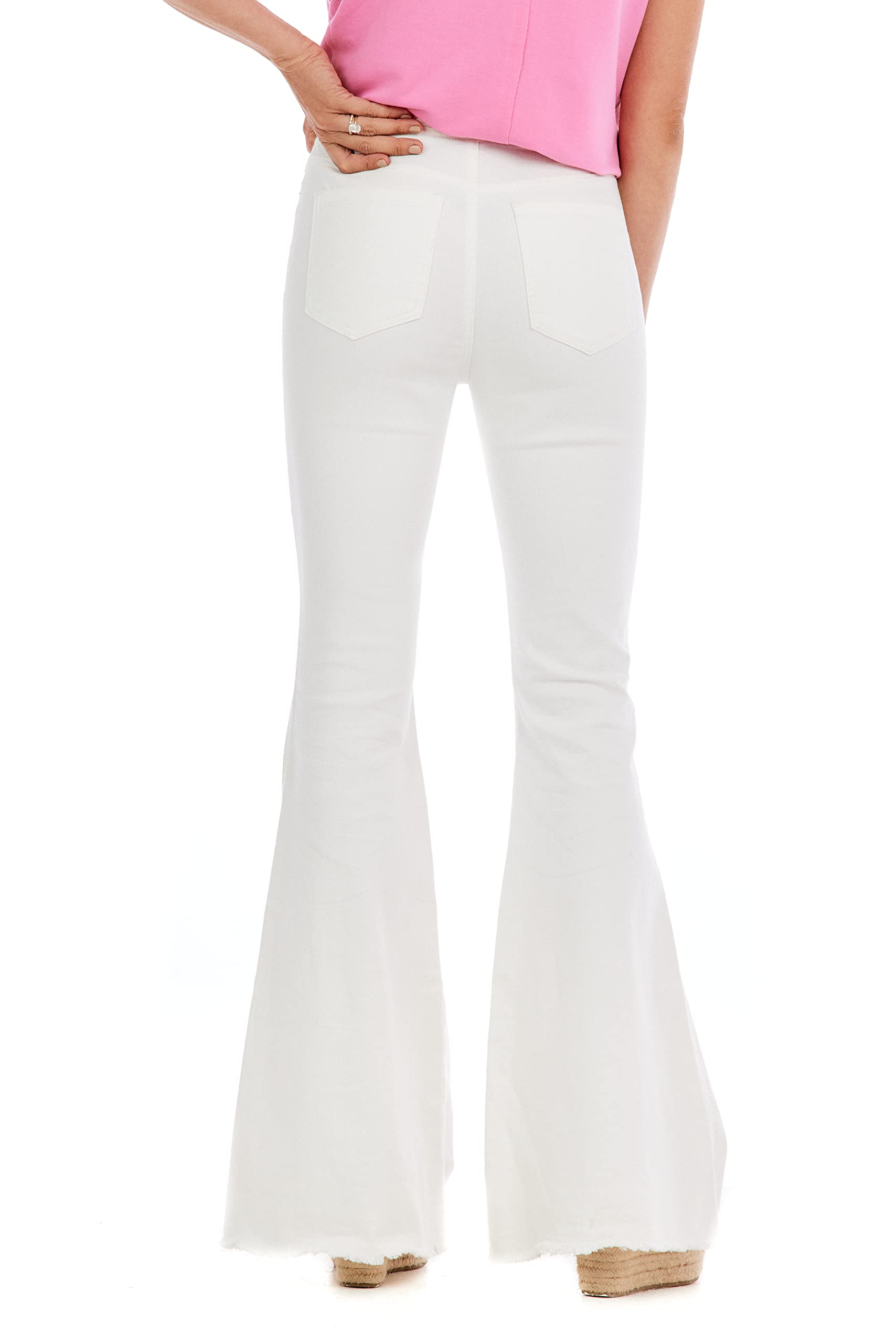 Mud Pie Women's Flare Jeans, White, X-Large