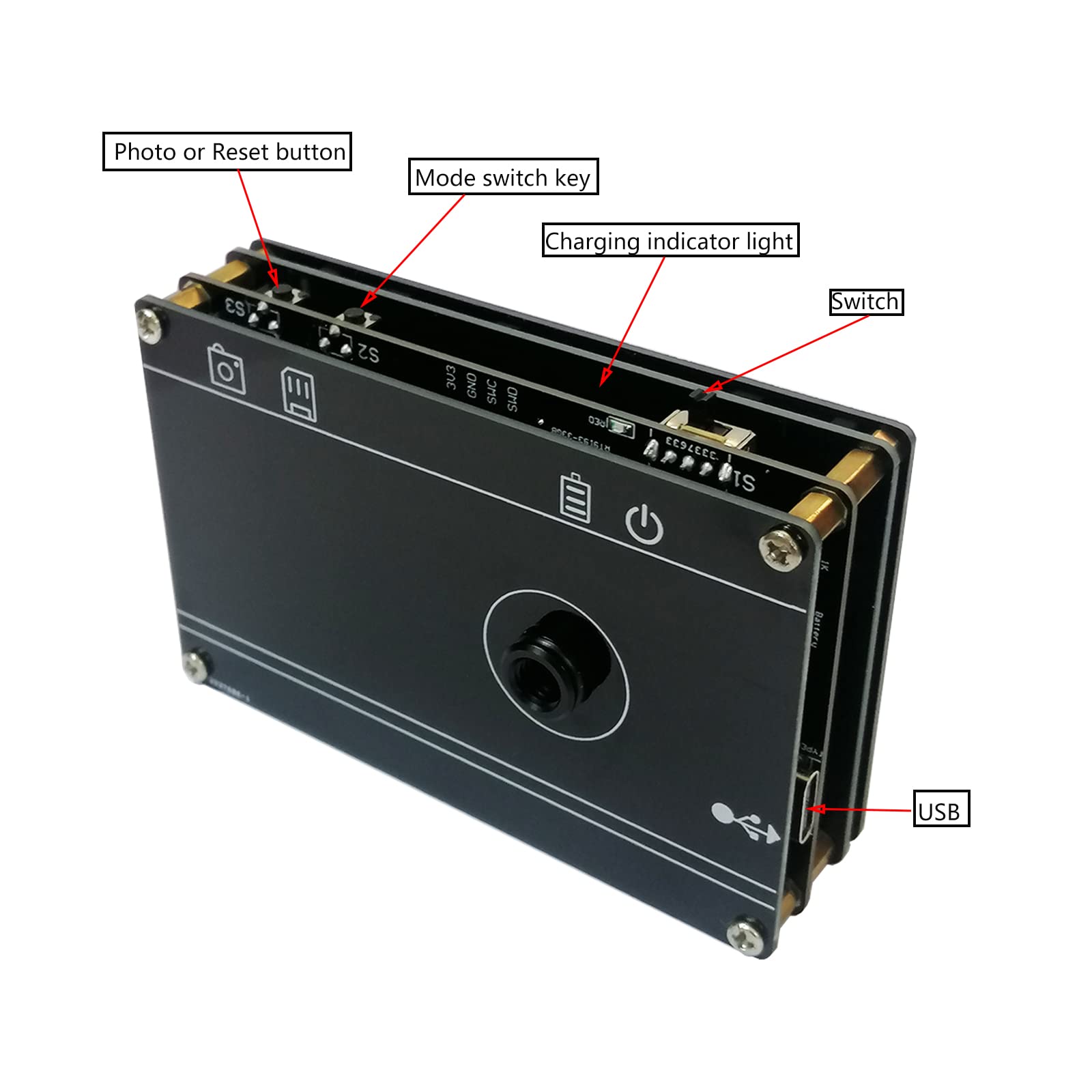 Upgraded MLX90640 Infrared Thermal Imager Portable Infrared Thermal Sensor High Accuracy Camera Temperature Tester Detection Non-Contact Measurement Buillt in Battery.