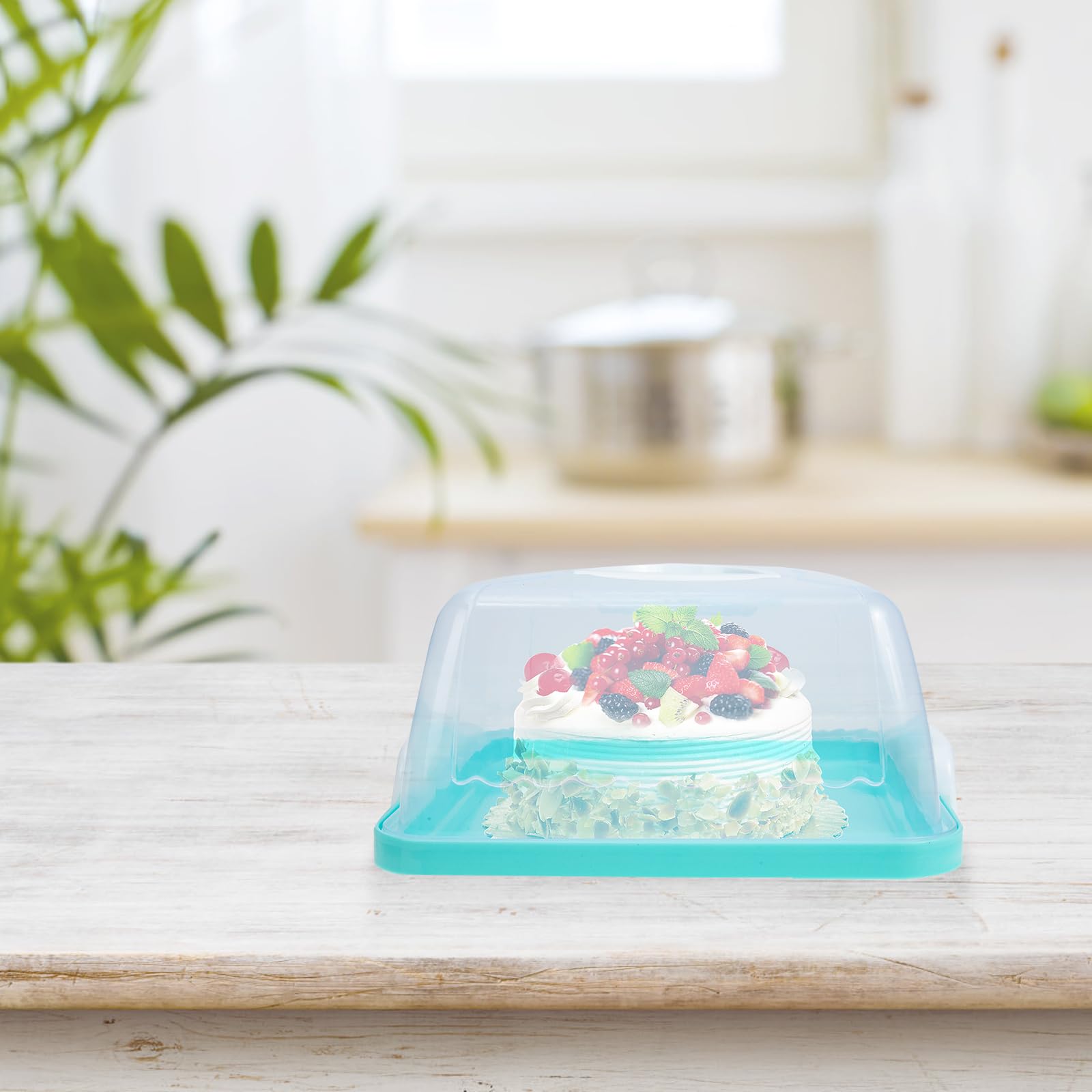 LIFKOME Cake Carrier with Lid and Handle, Clear Cake Container Locking Cake Come Box Pie Carrier Cake Serving Stand Holder Cake Keeper Platter Tray for Transport and Storage