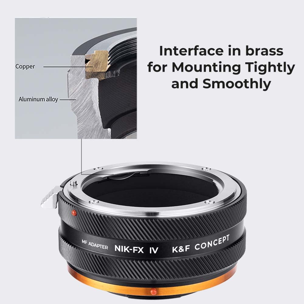 K&F Concept IV PRO NIK-FX Lens Mount Adapter with Aperture Control Ring, Compatible with Nikon F Series Lens to Fujifilm Fuji X-Series X FX Mount Cameras with Matting Varnish Design