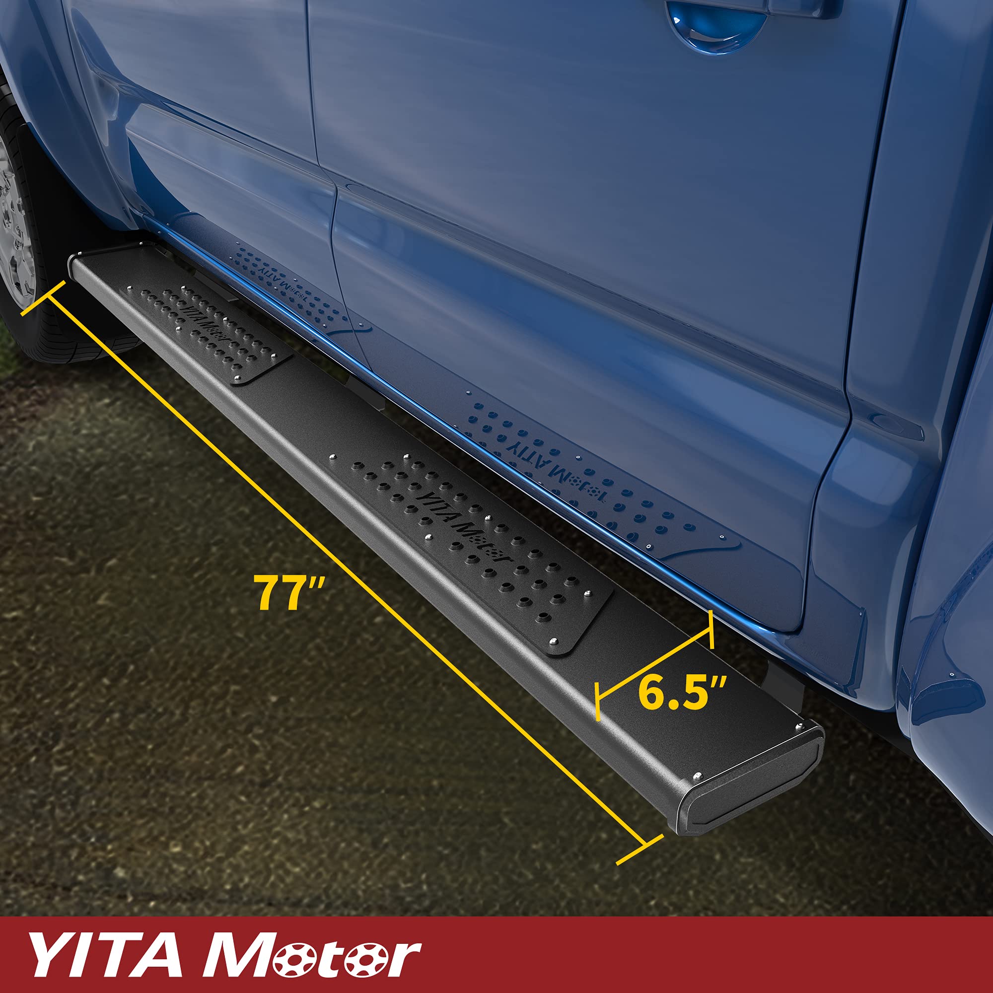 YITAMOTOR 6.5 Inches Running Boards Compatible with 2005-2023 Toyota Tacoma Double/Crew Cab (4 Full-Size Doors), Truck Side Steps Aluminum Nerf Bars