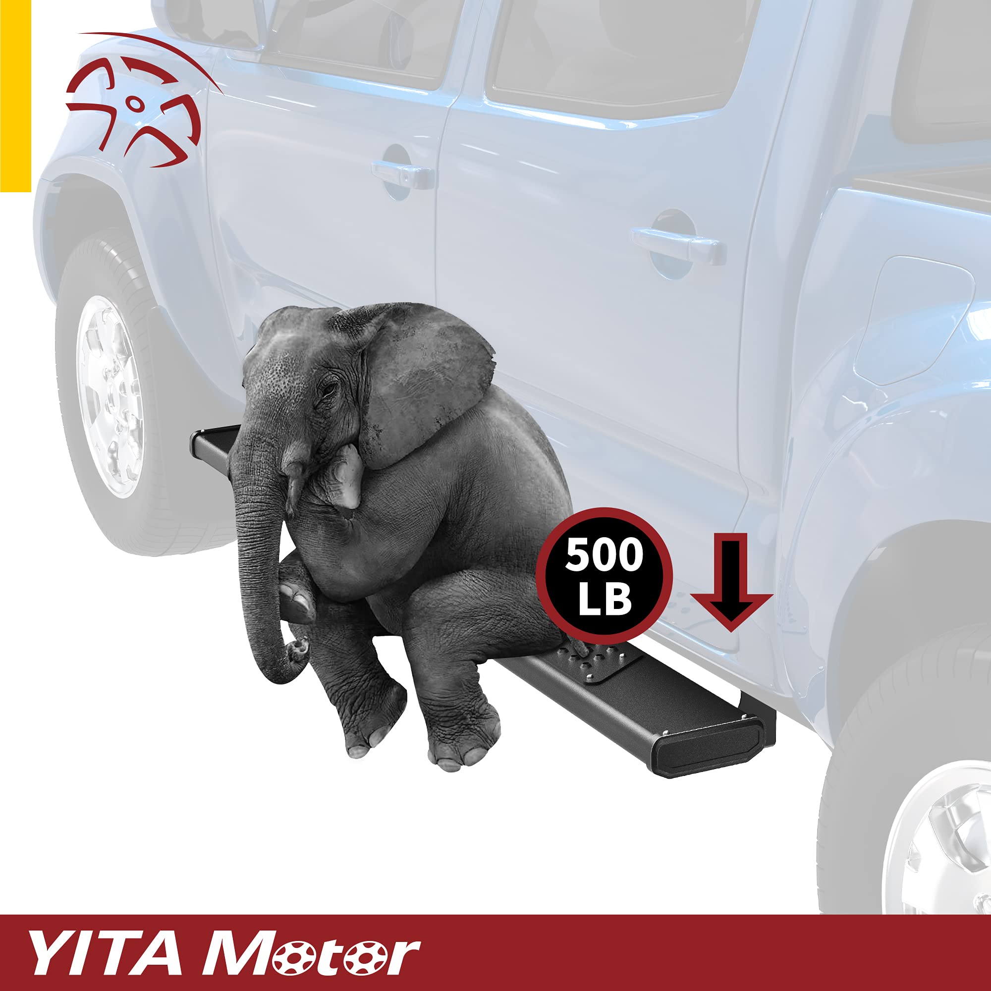 YITAMOTOR 6.5 Inches Running Boards Compatible with 2005-2023 Toyota Tacoma Double/Crew Cab (4 Full-Size Doors), Truck Side Steps Aluminum Nerf Bars
