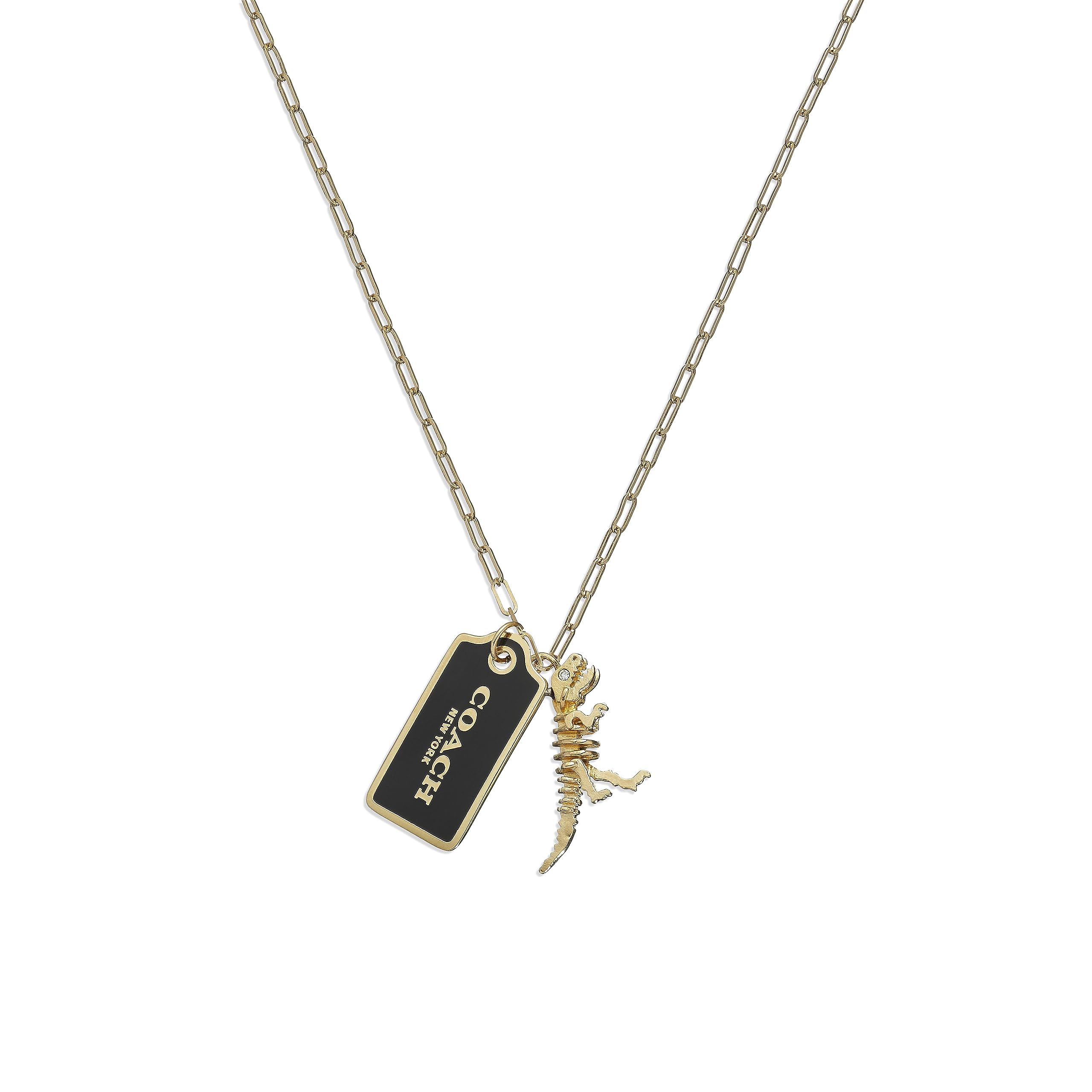 Coach Women's Signature Tag Pendant Necklace