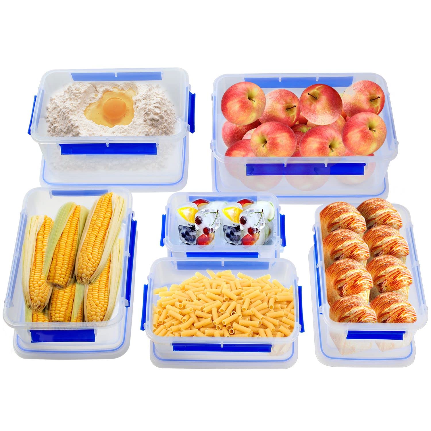 YORY large food storage containers with lid for cookies macarons bread cake flour sugar rice leftovers - freezer safe -extra big- box tub(9L/36cups-2pack)