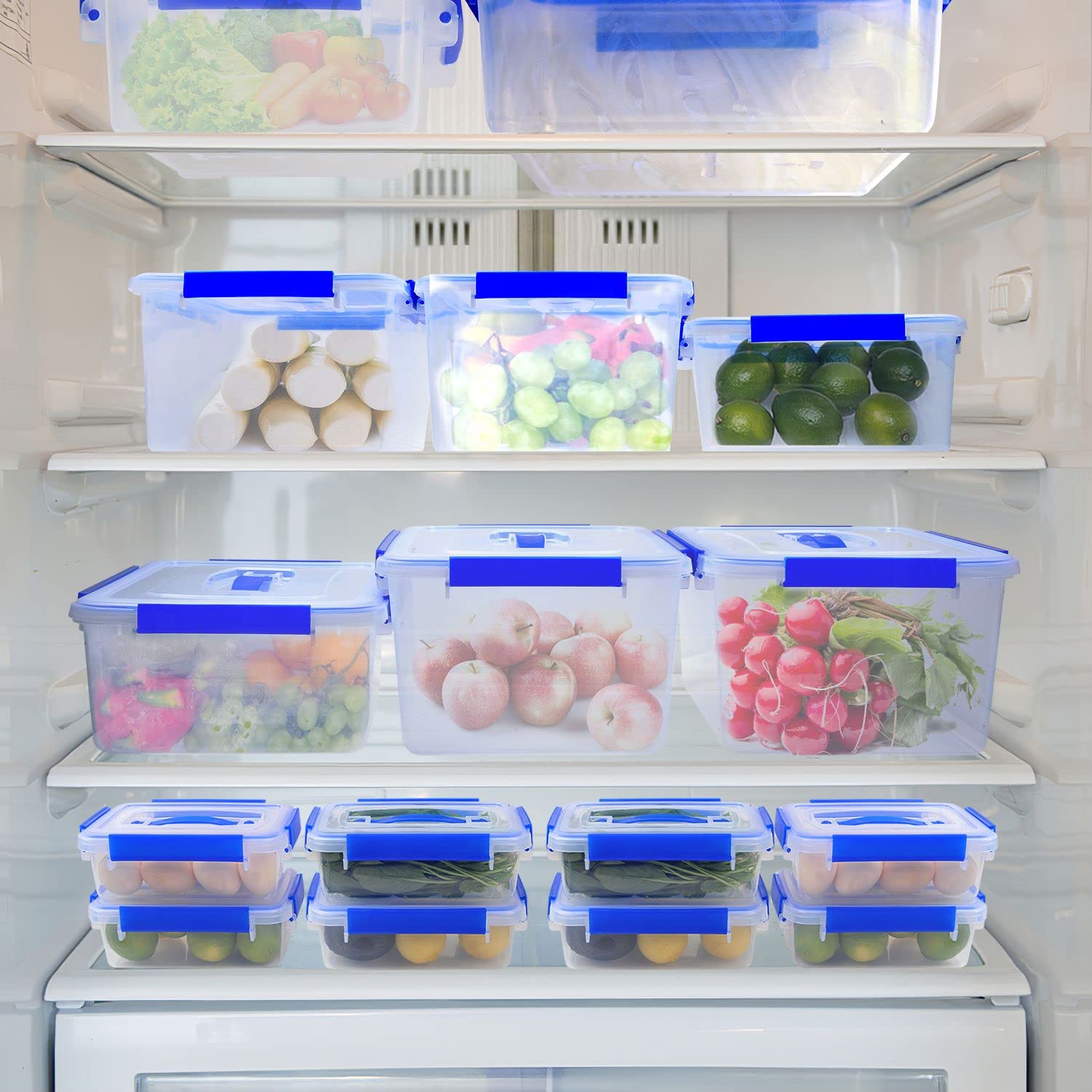 YORY large food storage containers with lid for cookies macarons bread cake flour sugar rice leftovers - freezer safe -extra big- box tub(9L/36cups-2pack)