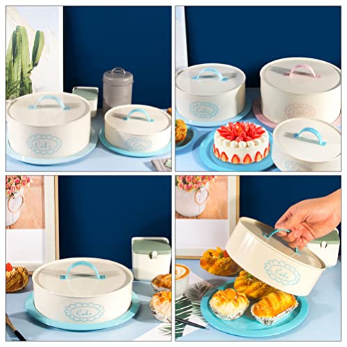 Metal Cake Carrier Cake Server with Lid Cake Cover Cake storage Tin Sweet Stuff Cake Holder Cream Dessert Carrier for Kitchen Countertop Cake Storage Container with Handle