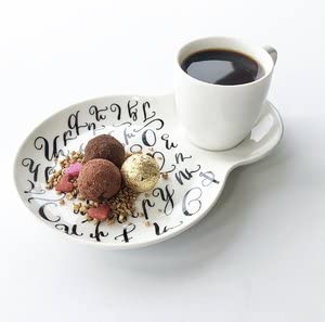 Truly.Madly Ink Armenian Alphabet Espresso Cups with Saucers, Set of 6, Armenian Coffee Cups with Handle, 3 oz. Porcelain Cups with Plates