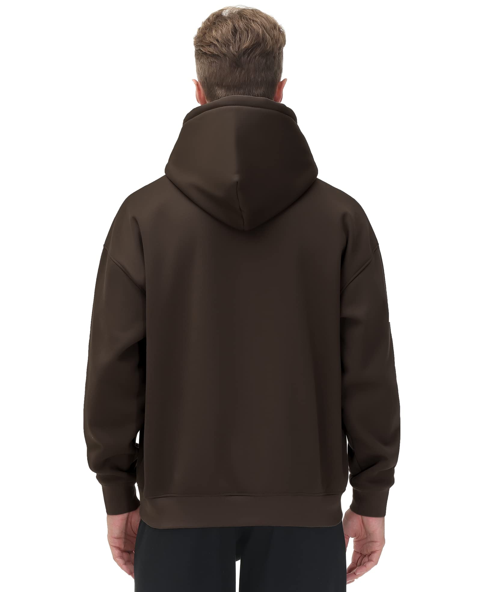 THE GYM PEOPLE Men's Fleece Pullover Hoodie Loose Fit Ultra Soft Hooded Sweatshirt With Pockets Brown