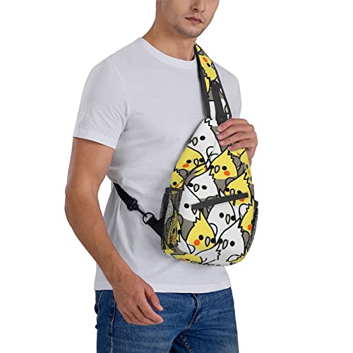 Too Many Cockatiel Sling Bag Crossbody Backpack Hiking Travel Daypack Chest Bag Shoulder Bag for Women Men