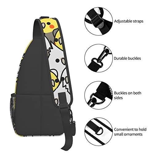 Too Many Cockatiel Sling Bag Crossbody Backpack Hiking Travel Daypack Chest Bag Shoulder Bag for Women Men