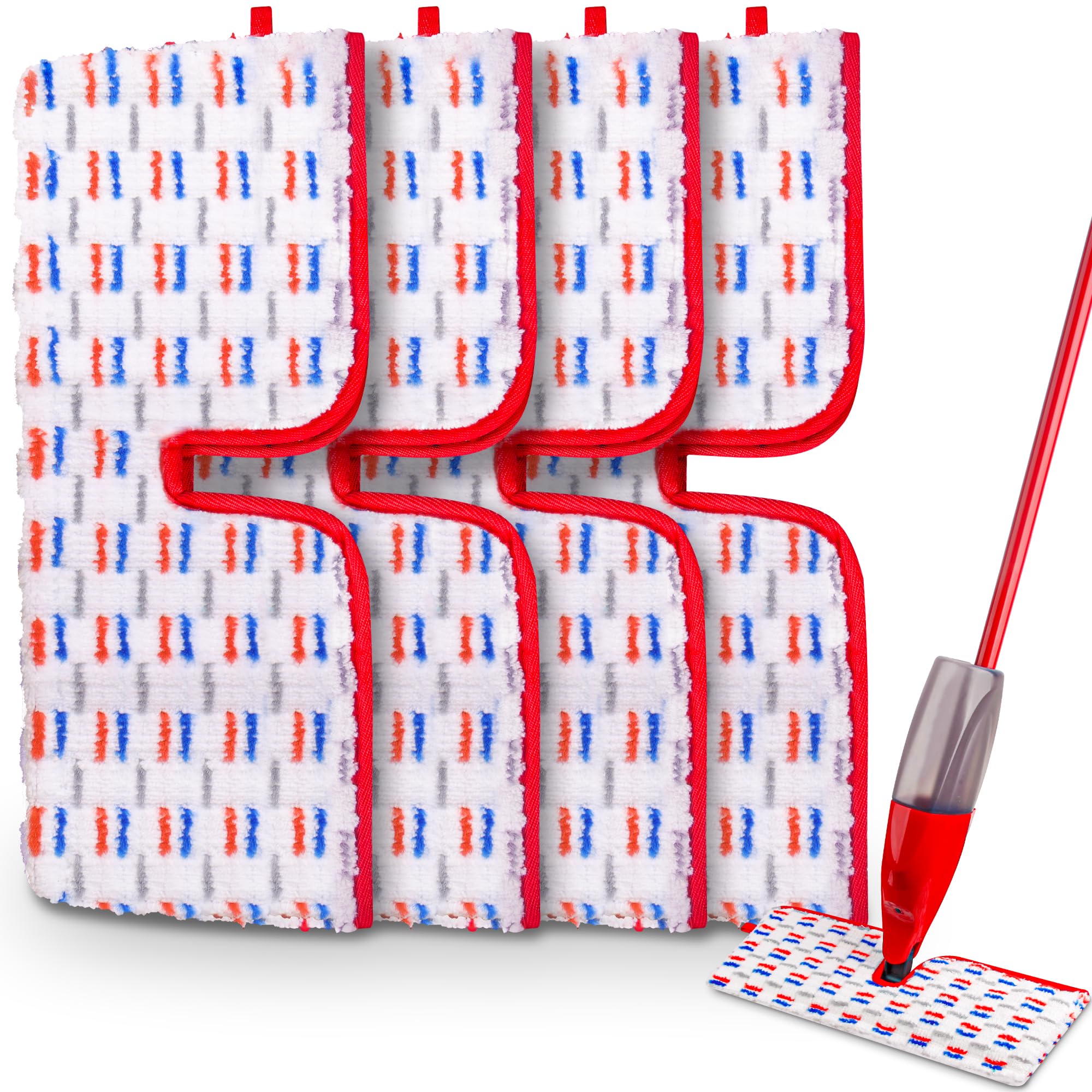 4 Pack Mop Refill Pads Compatible with O-Cedar ProMist MAX Spray Mop Reusable Mop Pads Microfiber Mop Replacement Heads Dry Wet Use Double Sided Machine Washable for All Surface Floor Cleaning