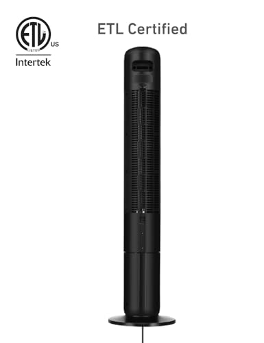 HOLMES 42" SmartConnect WI-FI Digital Tower Fan, ClearRead Display, Alexa Voice Control, 90° Oscillation, 5 Speeds, 4 Modes, 8-Hour Timer, Home, Bedroom or Office, Remote Control, Matte Black