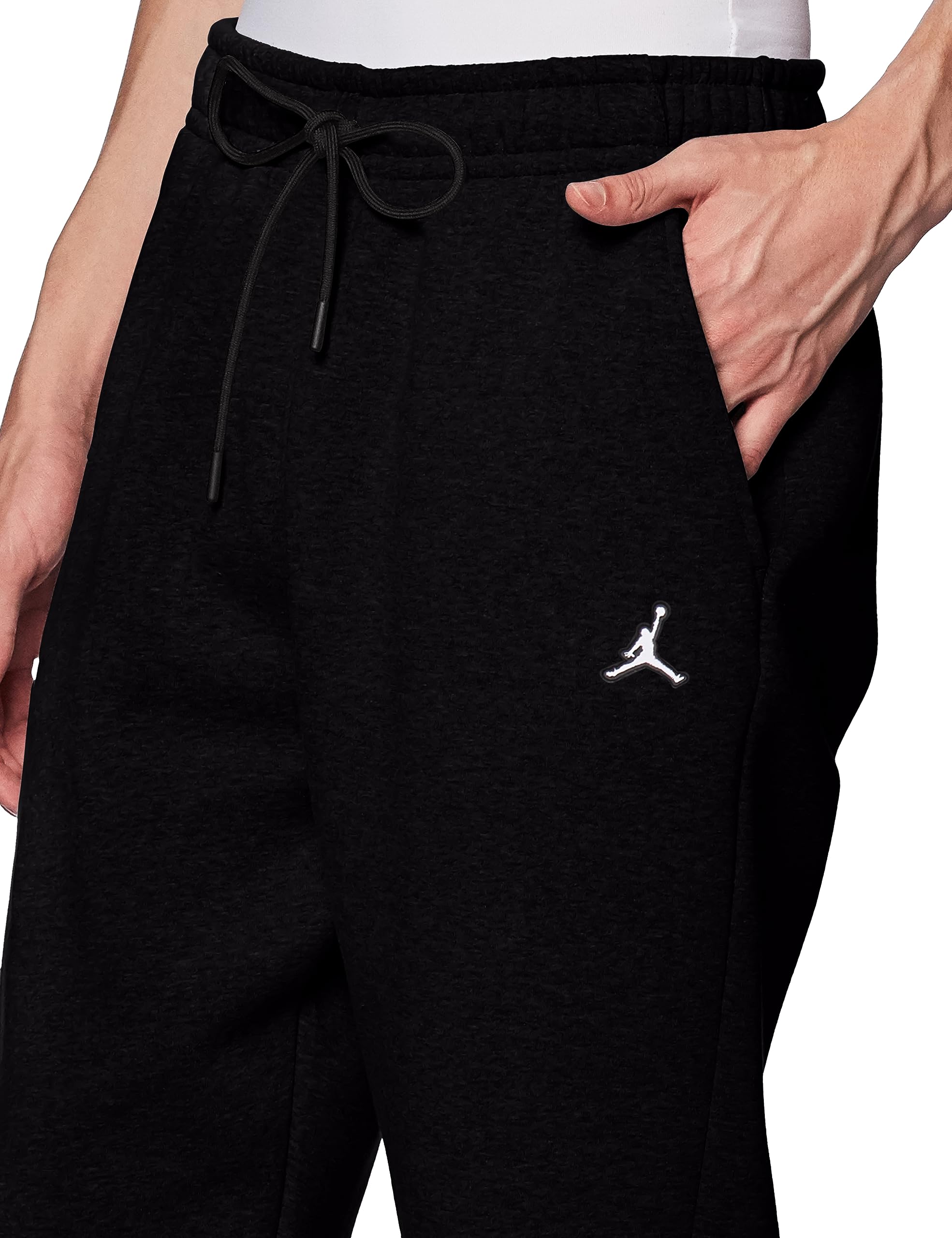 Nike Air Jordan Brooklyn Fleece Men's Pants (as1, Alpha, m, Regular, Regular, Black/Black/White)
