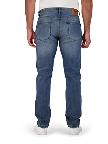 Chaps Men's Jeans - Straight Leg Comfort Stretch Denim Jeans - Regular Slim Fit Jeans for Men, Size 38W x 30L, Armour Wash
