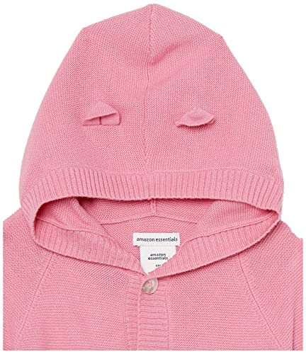 Amazon Essentials Unisex Babies' Hooded Sweater, Pack of 2, Dusty Rose/Light Pink, 18 Months