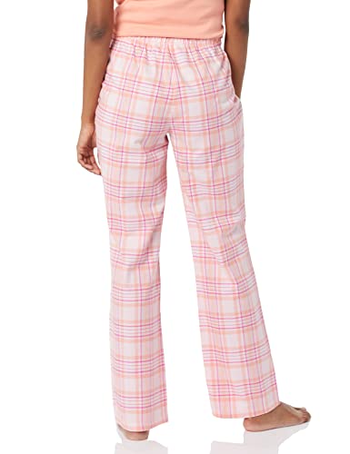 Amazon Essentials Women's Flannel Pajama Sleep Pant - Discontinued Colors, Light Pink Peach Plaid, 5X
