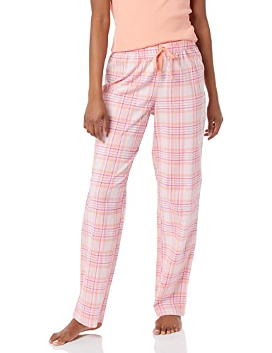 Amazon Essentials Women's Flannel Pajama Sleep Pant - Discontinued Colors, Light Pink Peach Plaid, 5X