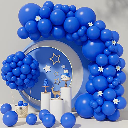 Royal Blue Balloons 110Pcs Dark Blue Balloon Garland Arch Kit 5/10/12/18 Inch Matte Latex Blue Balloons Different Sizes as Gender Reveal Balloons Baby Shower Birthday Graduation Party Decorations