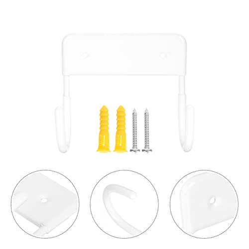 Zerodeko 1 Set Iron Board Hanger Ironing Board Hook for Wall Iron Holder Wall Mount Household Hooks Wall Mount Iron Board Holder Folding Shelf Key Hanger White Storage Bracket
