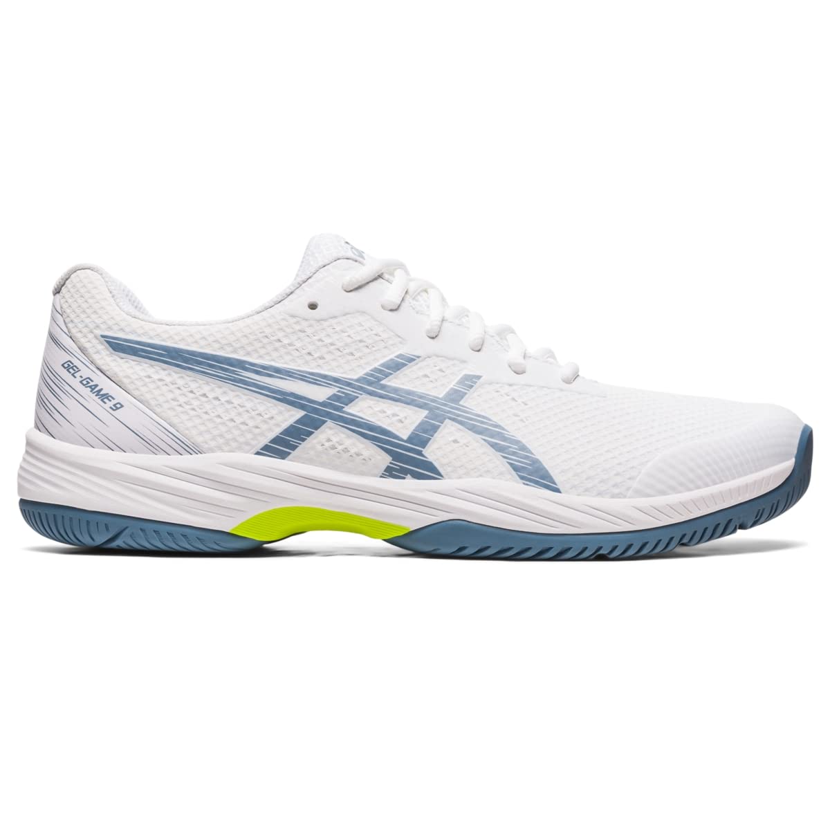 ASICS Men's Gel-Game 9 Tennis Shoe White/Steel Blue 7 D (M)