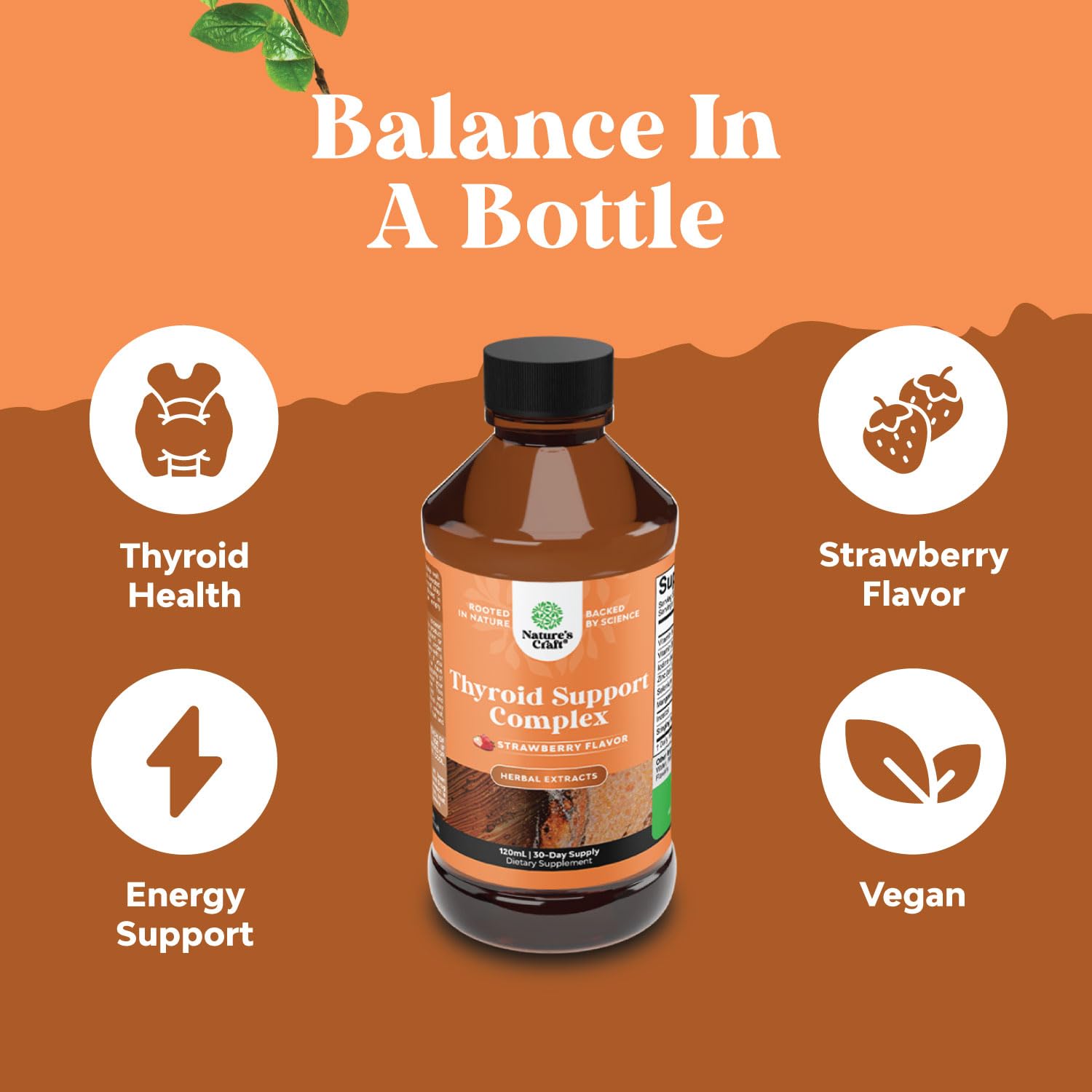 High Absorption Thyroid Support Supplement - Vegan Liquid Iodine Supplements for Thyroid Support for Women and Men with Myo-Inositol Selenium and Stinging Nettle for Enhanced Energy and Focus