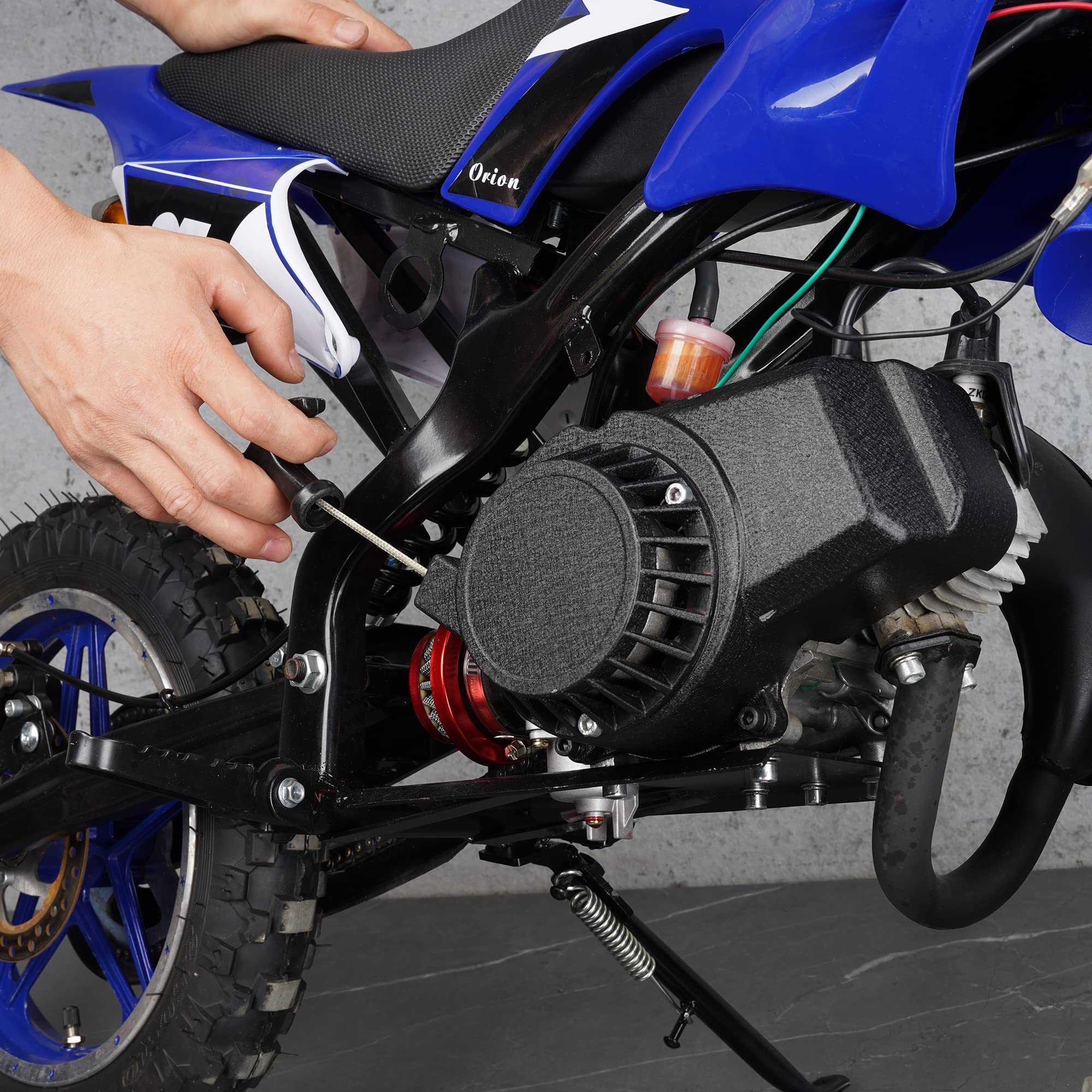 JIAYAN Alloy Recoil Starter Pull Starter Fits 2 Stroke Engine for 47cc 49cc SYX SSR SX50 Coolster QG50 Mototec Demon Xpro Hawk DRX Quad 4 Wheeler Motorcycle Pocket Bike Mini Bike-Black
