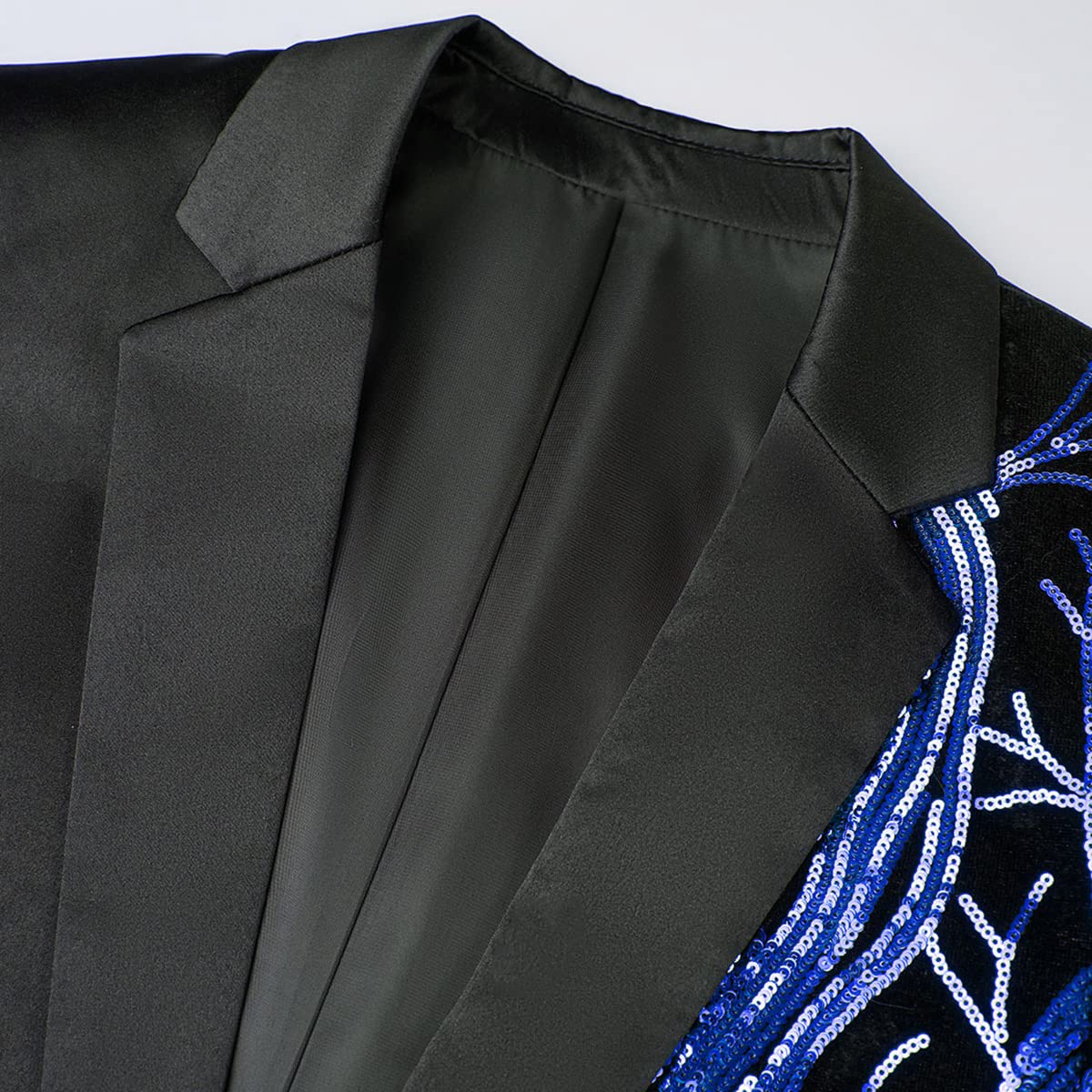 Men Black Sequin Shiny Prom Suit Jacket One Button Slim Fit Sport Coats and Blazers Tuxedo for Wedding Banquet