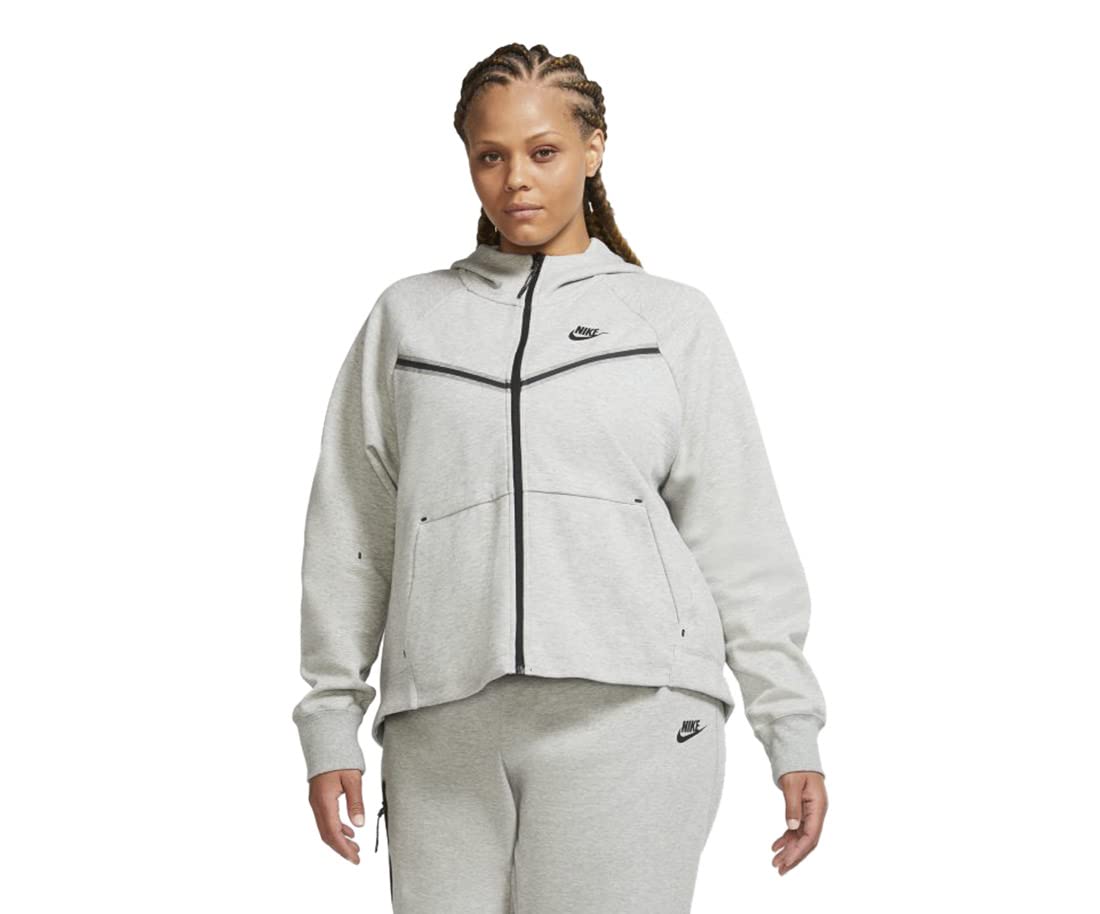 Nike Sportswear Plus Size Zip Womens Active Hoodies Size 1X, Color: Grey/Grey-Grey