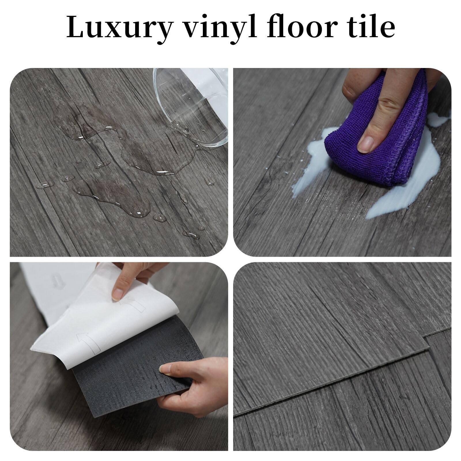 MULGREAT Peel and Stick Floor Tile, 54 Sq.Ft Self Adhesive Vinyl Flooring Plank, 36 Pieces Waterproof Heavy Duty Wood Grain Tiles, 36"x6" DIY Planks for Apartment Bathroom, Wooden Knot Pattern