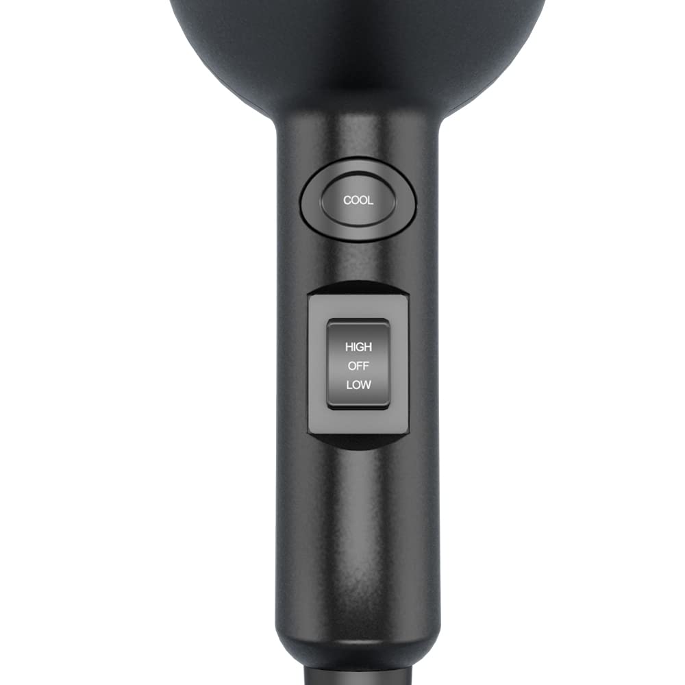 Mini Blow Dryer Ceramic Ionic 1000 Watts for Painting and Acrylic Pouring, Small Hair Dryer Compact and Lightweight for Kids and Travel, 2 Speed Settings and Cool Shot Plus Concentrator, Black