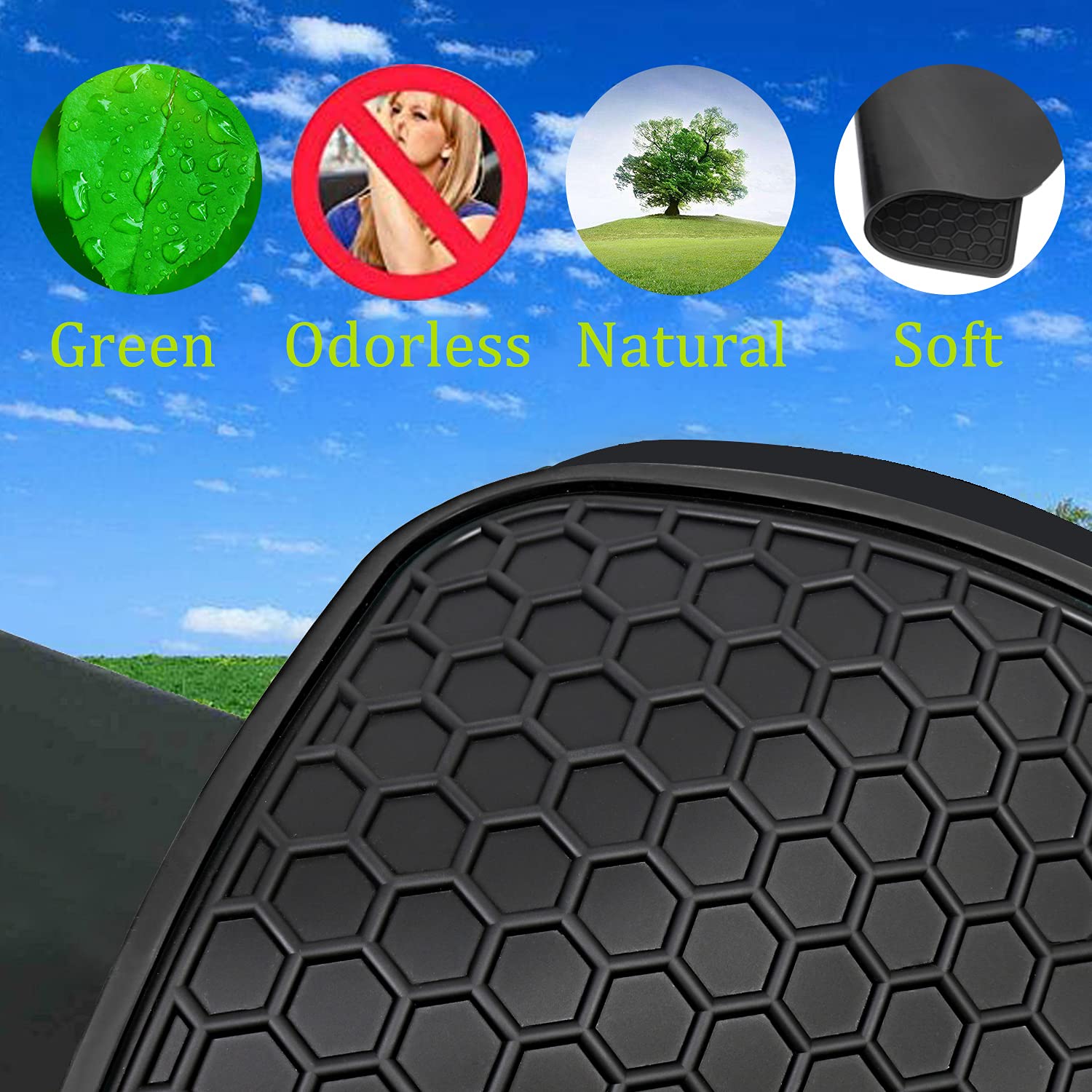 Matericuo Car Floor Mats Custom Fit for Volvo S60 2011-2018(not Inscription Models) & V60 2015-2018 Full Black Rubber Auto Liner Mats All Weather Protection Heavy Duty Odorless