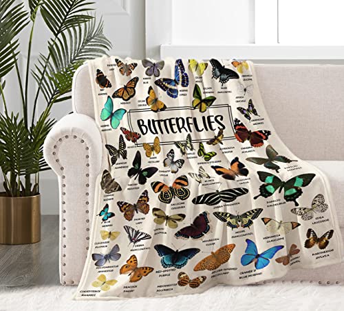 Butterfly Blanket for Boys and Girls - Ultra Soft Throw for Butterfly Lovers, Lightweight Cozy Kids Gifts for Christmas, Bed, Couch, Sofa - 40x50in