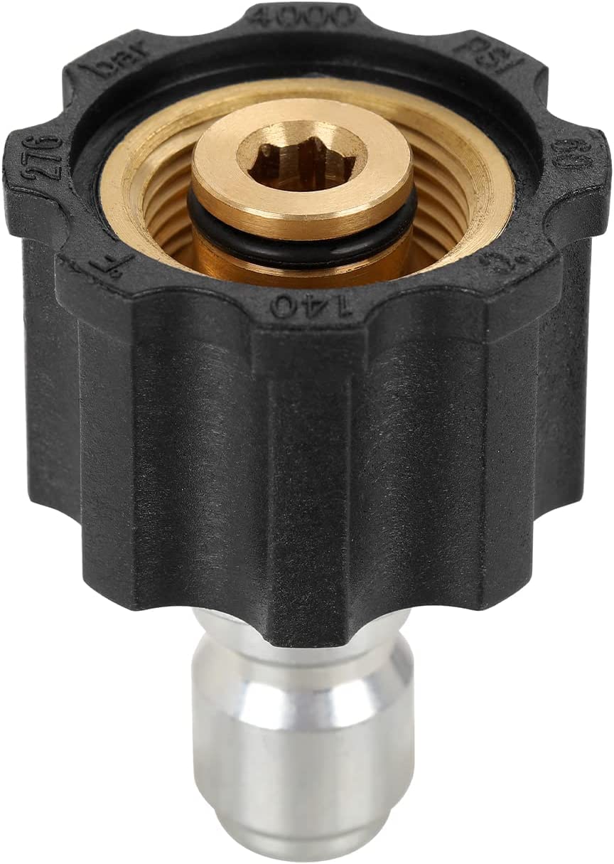 Yamatic Pressure Washer Adapter, M22 Female To 3/8'' Quick Connect Plug, Power Washer Coupler, M22 Swivel To 3/8 Inch Quick Connector For Pressure Washer, Hose, Gun, Pump, 5000 Psi