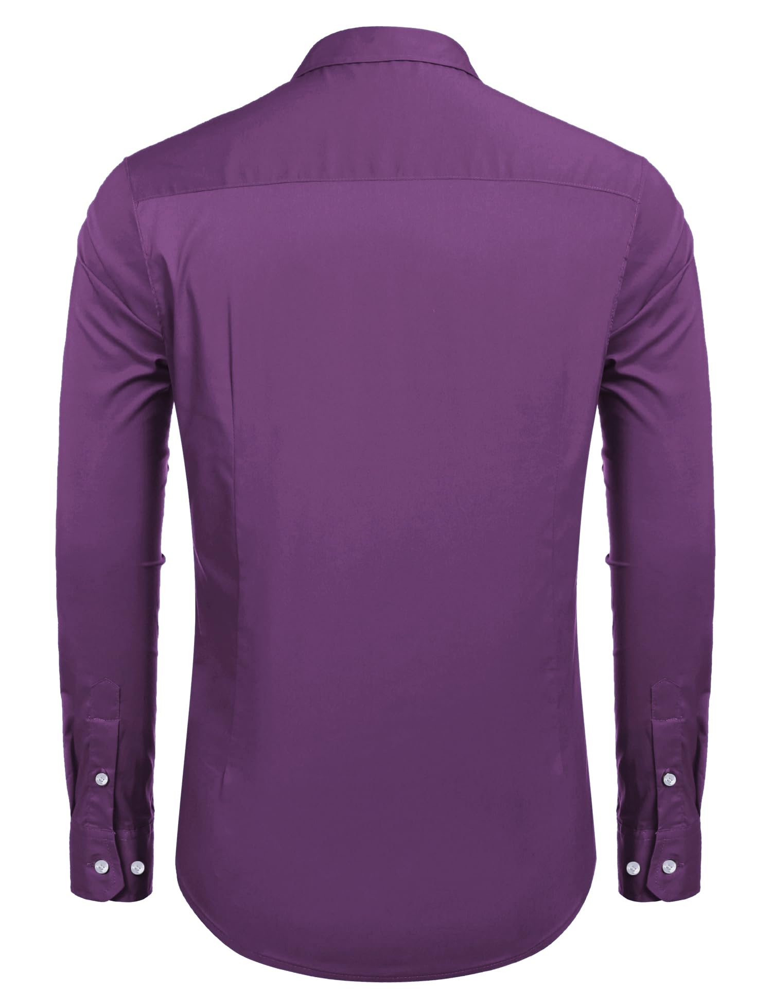 COOFANDY Casual Button Up Shirt for Men Slim Fit Dress Shirt Long Sleeve Dark Purple