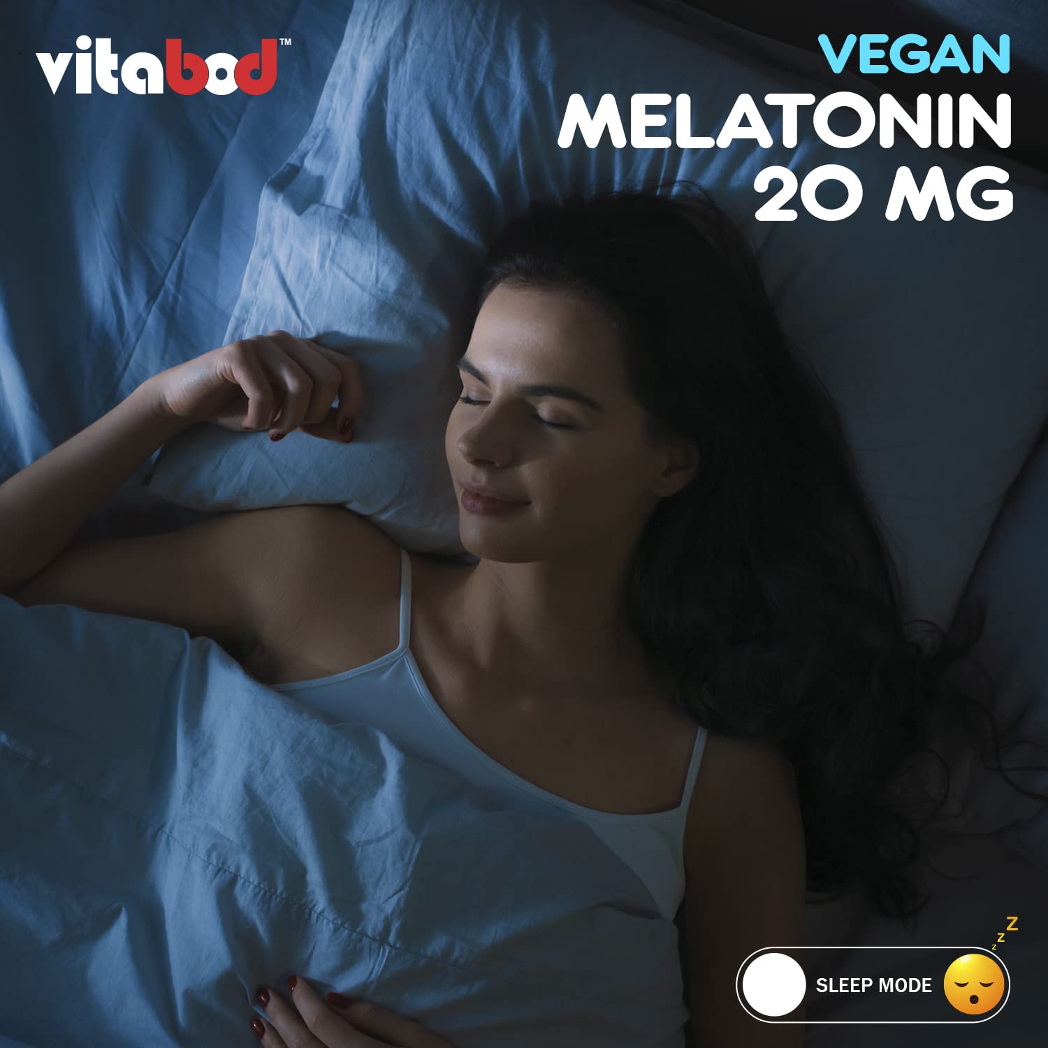 Vitabod Melatonin 20mg Gummies - 180 Count - Drug Free - Natural Strawberry Flavor - Vegetarian, Non-GMO, Gluten Free (1 Bottles)