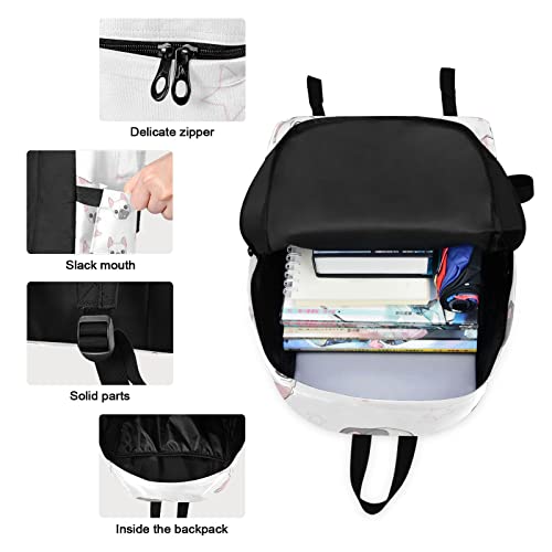 Kigai Dog Backpack for Boys Girls School Travel Back Pack Lightweight Durable Bookbag with Lunch Bag