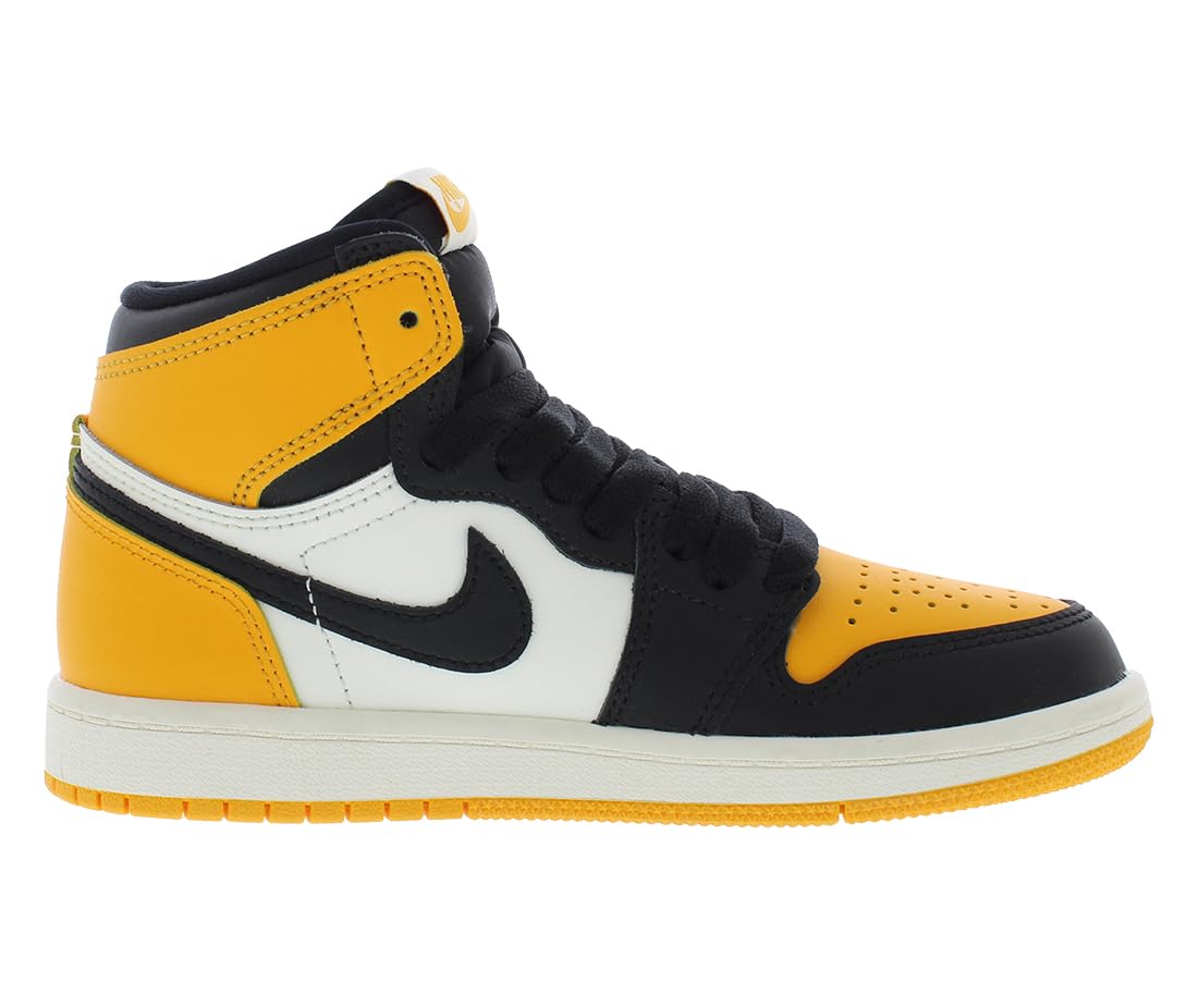 Nike Jordan Preschool Air 1 AQ2664 711 Yellow Toe - Size 2.5Y Black/Taxi/White