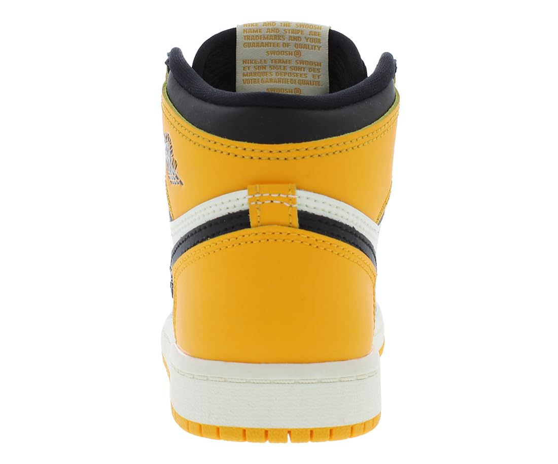 Nike Jordan Preschool Air 1 AQ2664 711 Yellow Toe - Size 2.5Y Black/Taxi/White