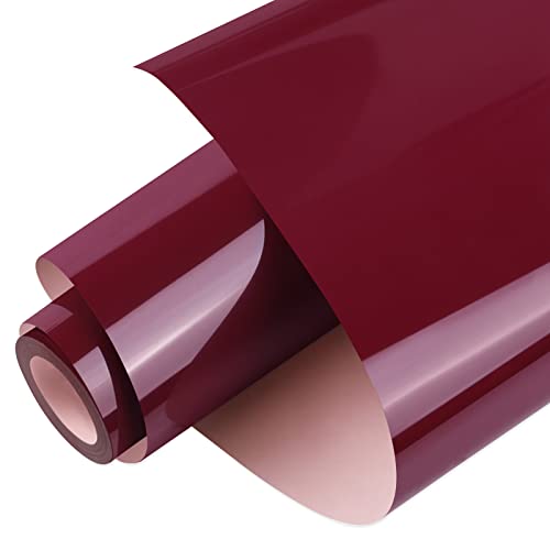 V C VACREER Maroon Heat Transfer Vinyl,HTV Vinyl Rolls Iron on Vinyl for Tshirts Heat Press Easy to Cut and Weed Smooth 12"x5ft