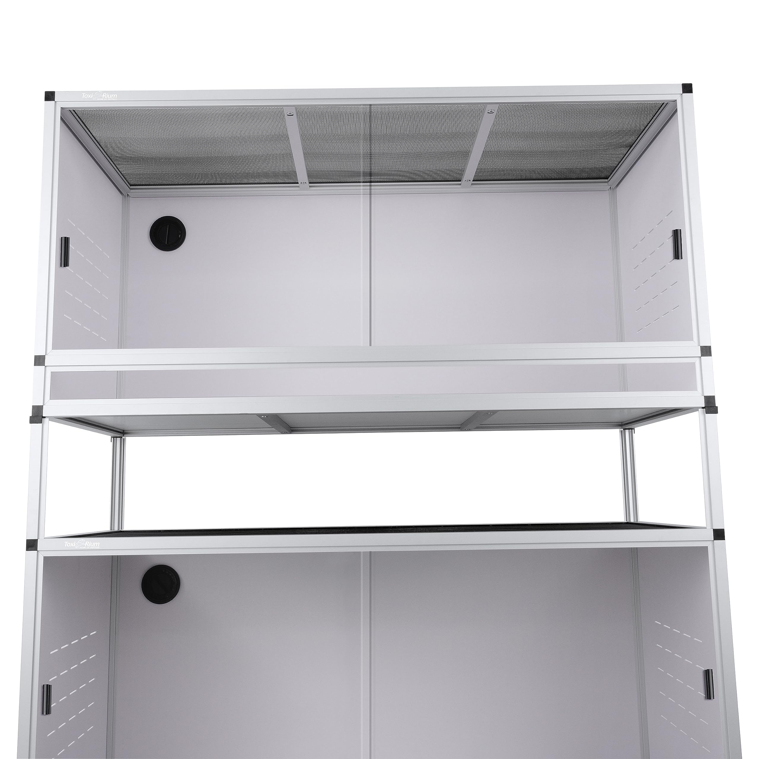 PVC Reptile Enclosure 48 * 24 * 24" Space Efficient Large Reptile Terrarium Habitat 120 Gallon for Bearded Dragon Gecko Lizard Snake, Wide Vivarium with Sliding Doors Lock (2pcs-White Panels)