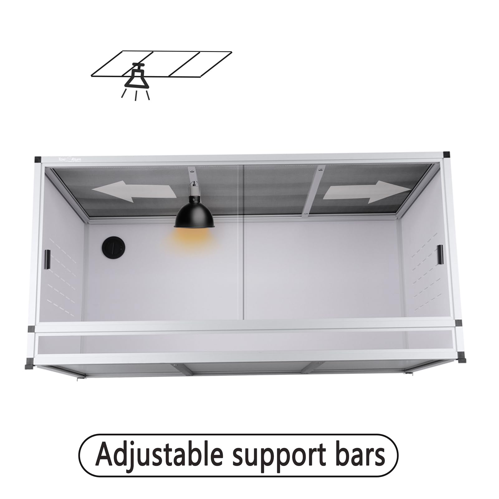 PVC Reptile Enclosure 48 * 24 * 24" Space Efficient Large Reptile Terrarium Habitat 120 Gallon for Bearded Dragon Gecko Lizard Snake, Wide Vivarium with Sliding Doors Lock (2pcs-White Panels)