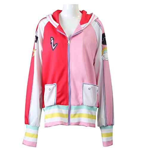 Women's Anime Uta Cosplay Costume Coat Red Long hoodie Uta Jacket Dress Suits with Accessories Halloween(uta-F, M)