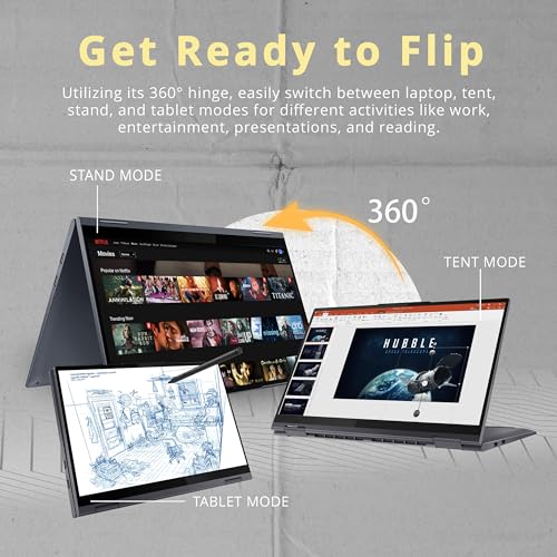 Lenovo Yoga 7i 2-in-1 360° 15.6" Touch Screen Laptop, Intel Evo Platform i5 1135G7, 8GB RAM, 1TB PCIe SSD, Intel Iris Xe Graphics, Backlit Keyboard, Win 11, Slate Grey, 32GB USB Card