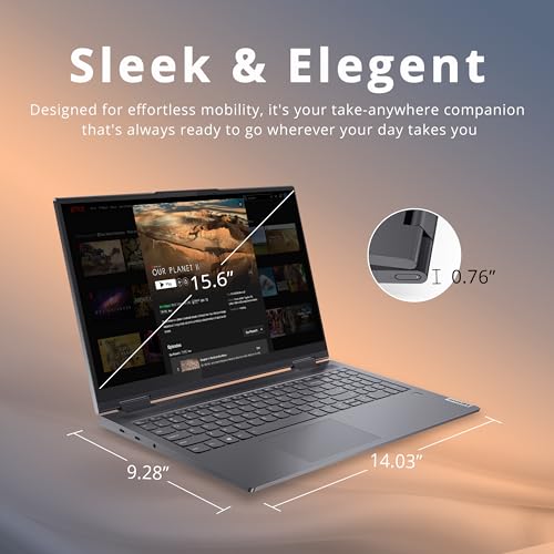 Lenovo Yoga 7i 2-in-1 360° 15.6" Touch Screen Laptop, Intel Evo Platform i5 1135G7, 8GB RAM, 1TB PCIe SSD, Intel Iris Xe Graphics, Backlit Keyboard, Win 11, Slate Grey, 32GB USB Card