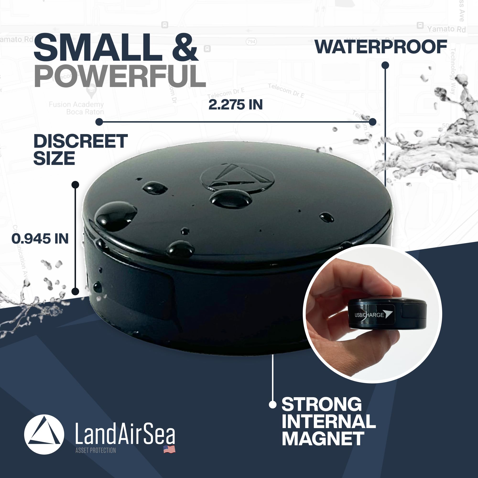 LandAirSea 54 GPS Tracker (Premium Edition) - Long Battery, Magnetic, & Waterproof. Global GPS Tracker for Vehicles. Made in The USA from Domestic & Imported Parts. Subscription is Required.