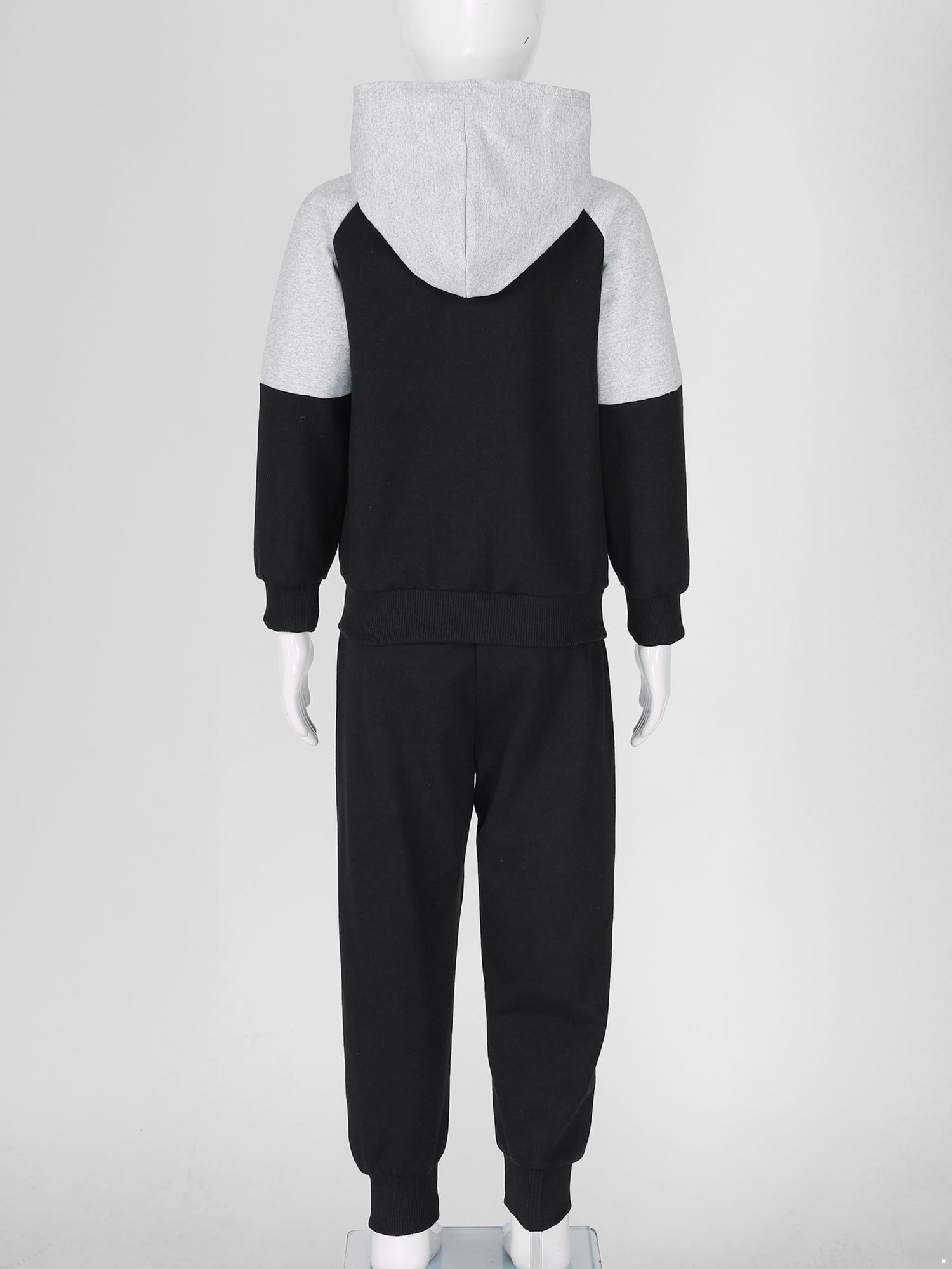Jugaoge Kids Boys Hoodie Sweatshirts and Sweatpants Jogger Set 2 Pieces Tracksuit Sweatsuit Fall Outfit Black 7-8 Years