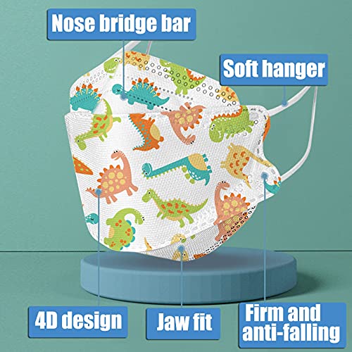 50 Pack Kids KF_94 FaceMásks Disposable with Cartoon Designs, 4-Ply 4D Printed Breathable FaceMásk for Boys Girls School (MultiColor_6)