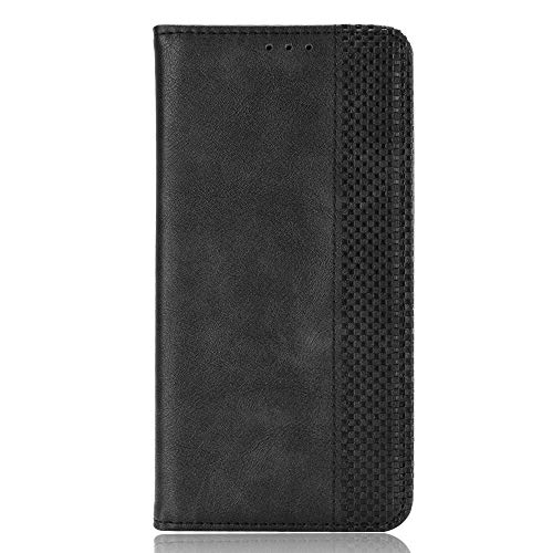 for Samsung Galaxy A04 Magnetic Buckle Vintage Leather Case with Kickstand Card Holder Slot All-Round Protection Phone case Anti-Drop for Samsung A04 Galaxy A 04 (Black,Samsung Galaxy A04)