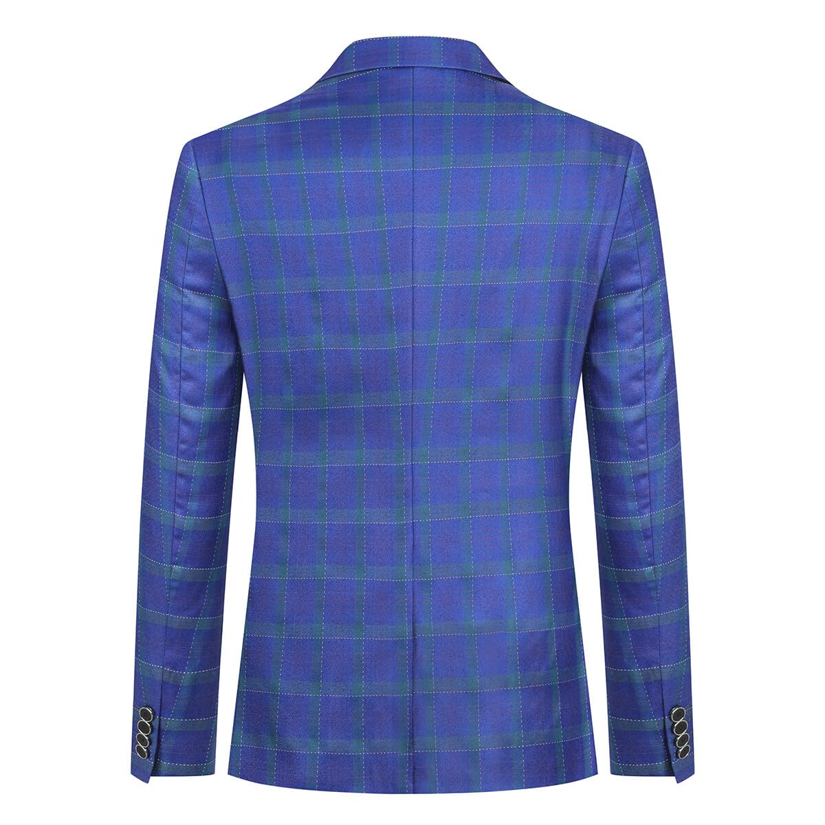 Boyland Men's Casual Suit Blazer Jackets Lightweight One Button Sport Coats Plaid Blazer Blue