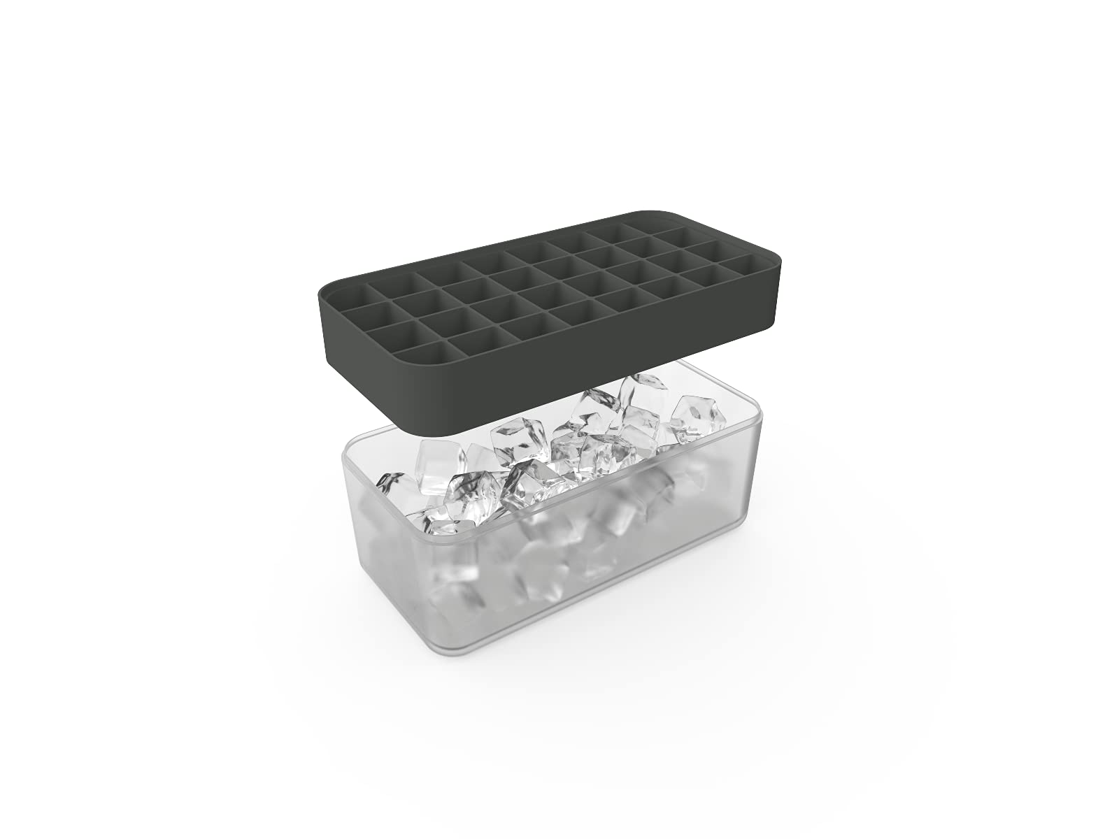 W&P Ice Box Silicone Ice Cube Tray with Lid + W&P Peak Silicone Collins Ice Tray